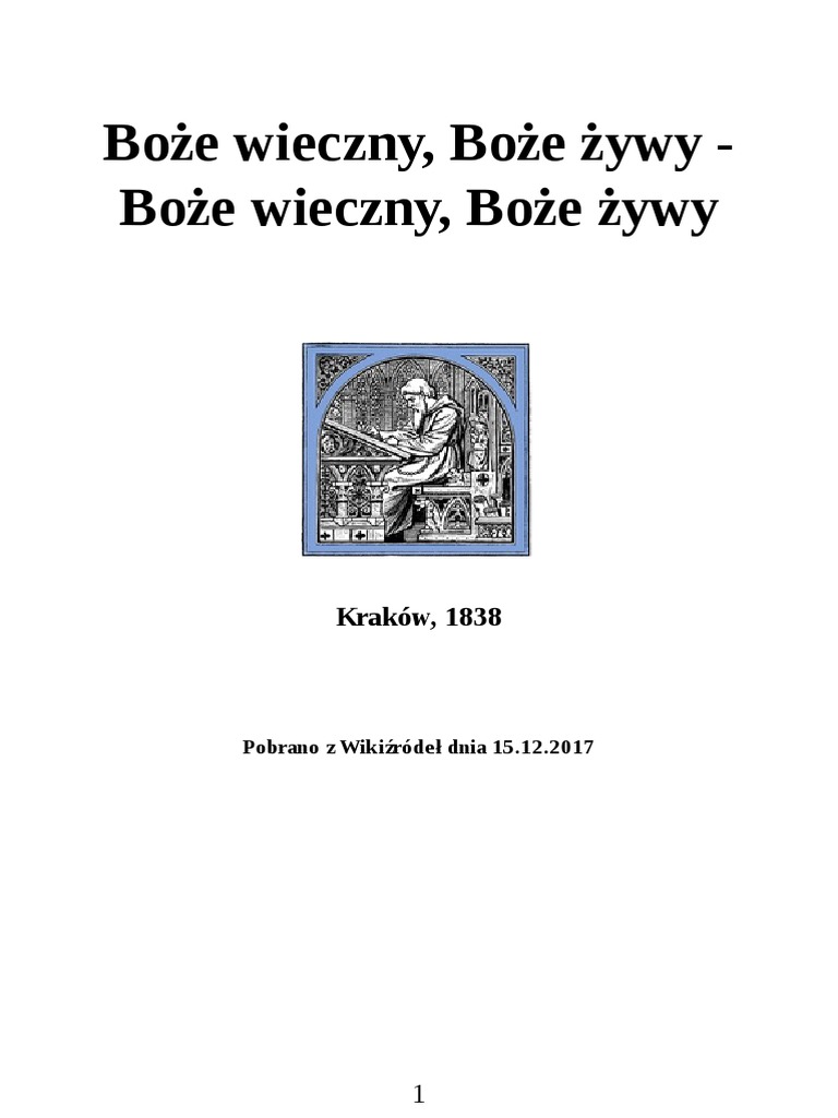 Boze Wieczny, Boze Zywy | PDF