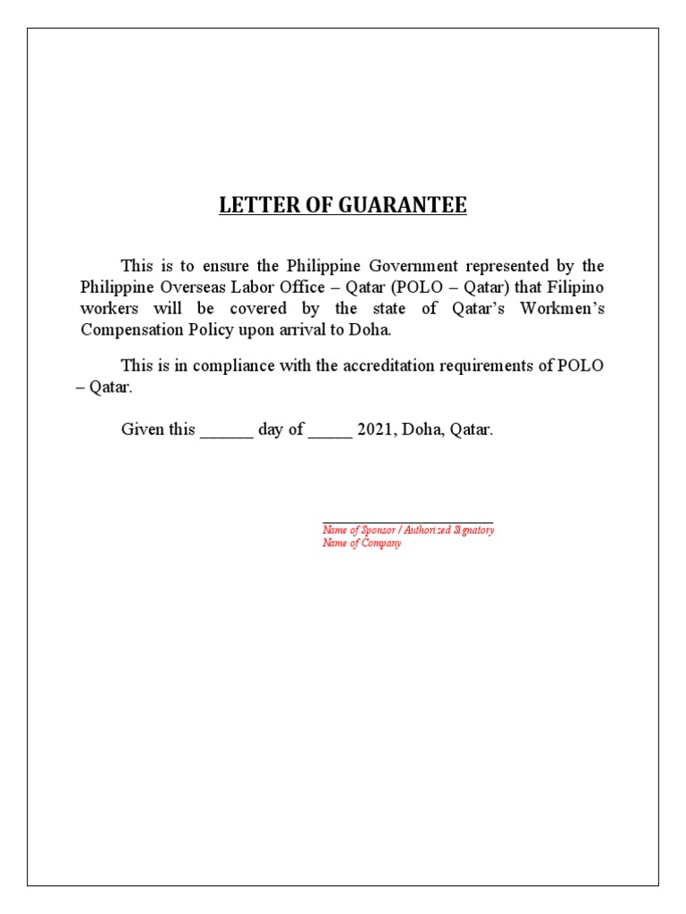 5 Letter of Guarantee | PDF