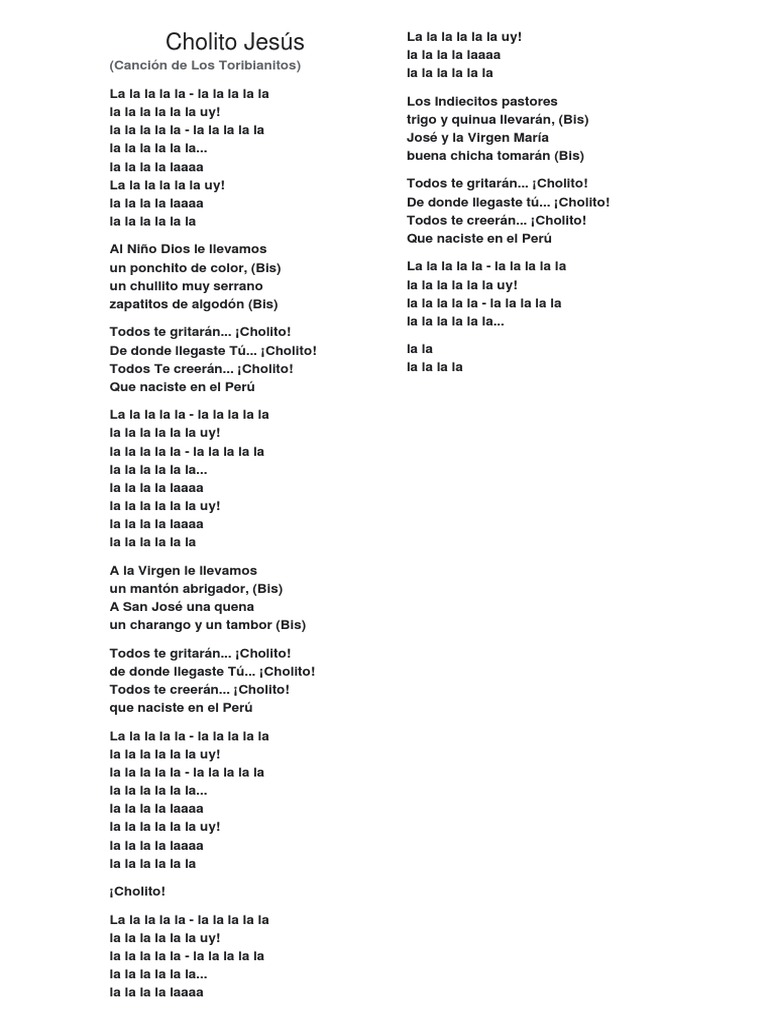 Villancico Cholito Jesús | PDF