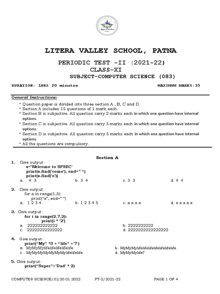 CL 11 - PT2 - CS - 2021-22 | PDF