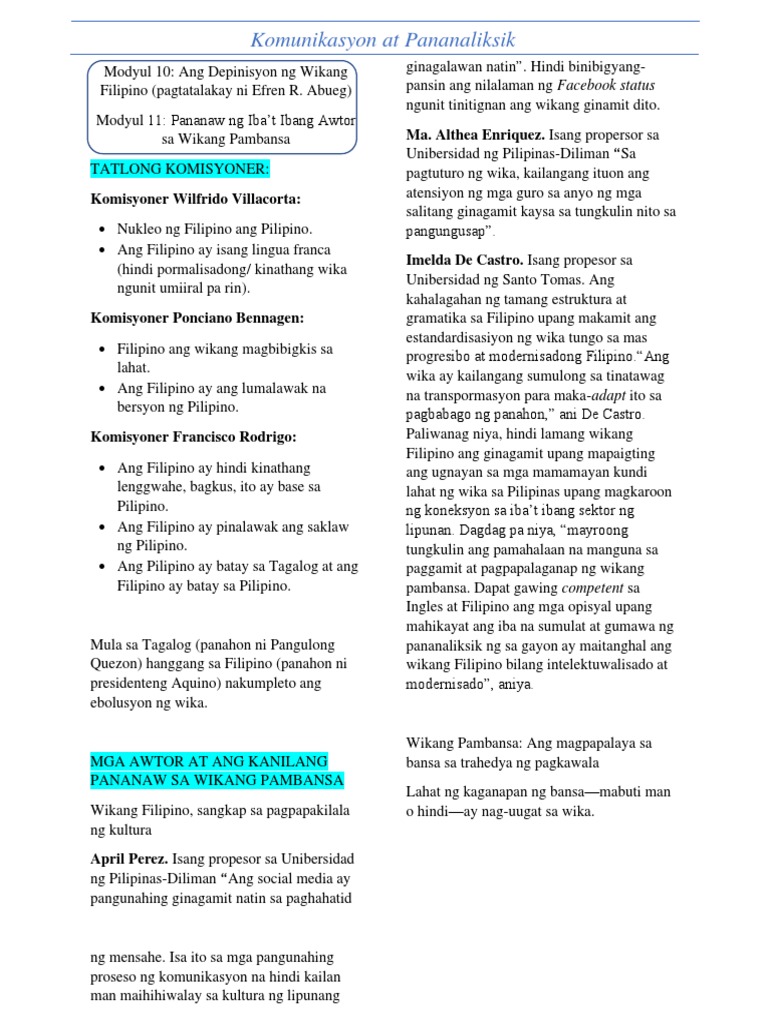 Kompan Reviewer | PDF | Language Arts & Discipline