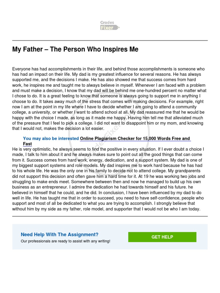 My Father - The Person Who Inspires Me | PDF