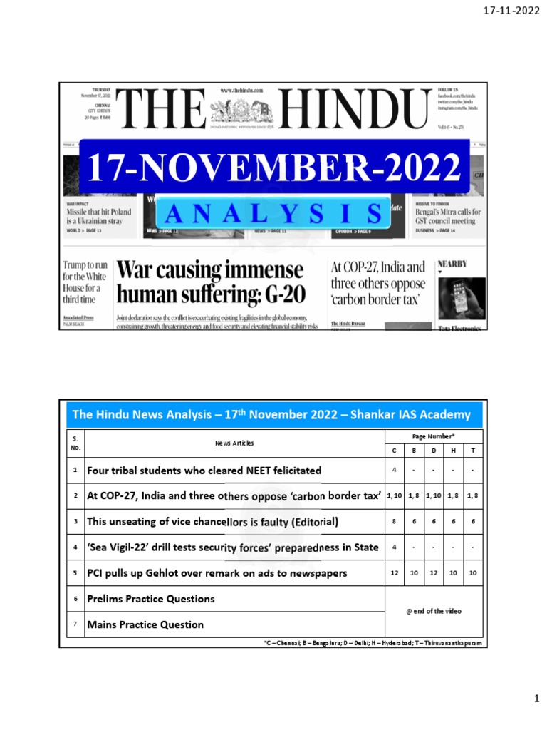 News Analysis: Key Events on Nov 17, 2022 | PDF | U.S. State | Government