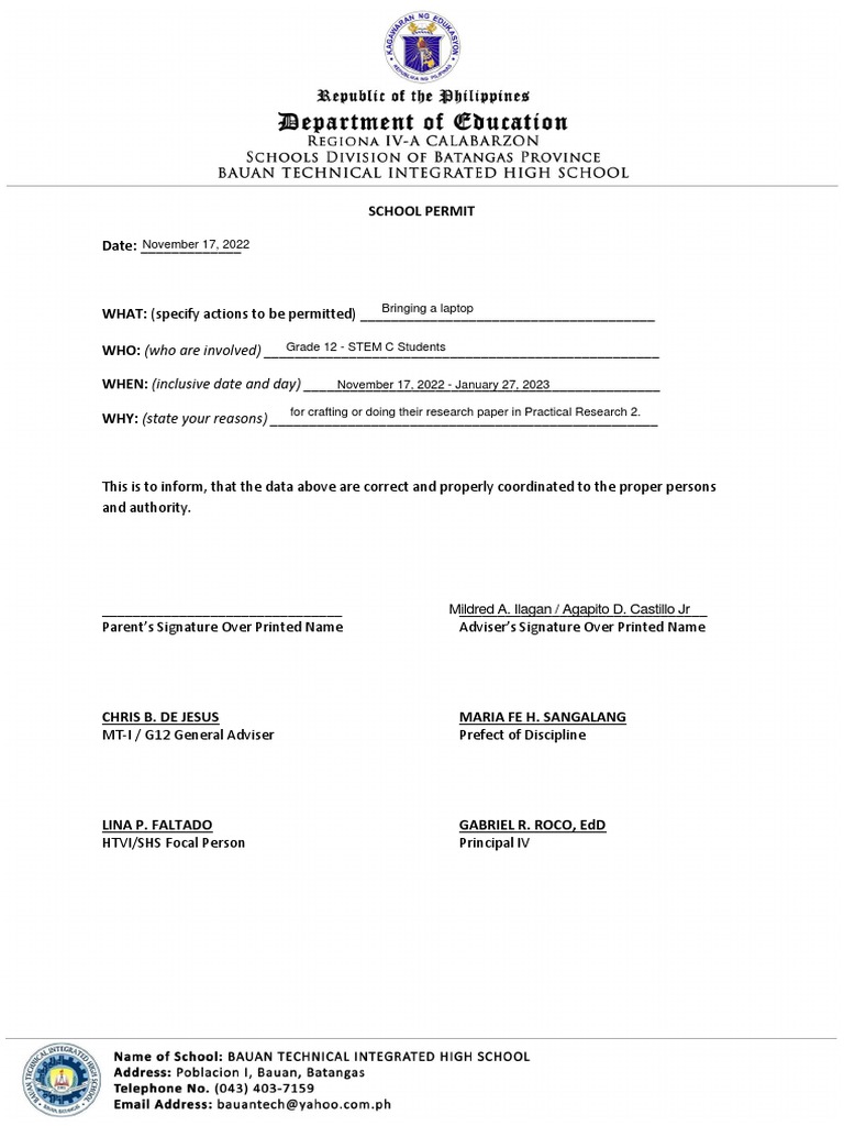 School Permit STEM C Laptop | PDF | Career & Growth