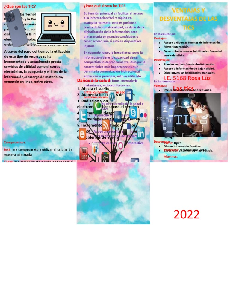 Triptico de Las Tics | PDF | Tecnología de información y comunicaciones | Información