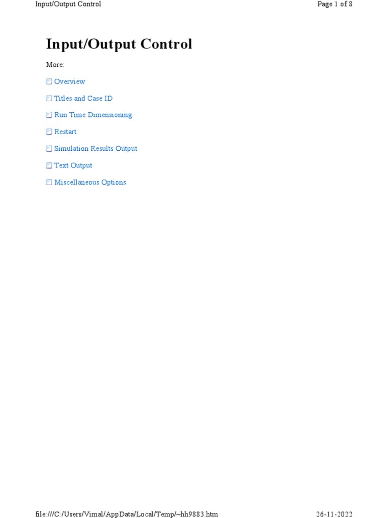 Input Output Control | PDF