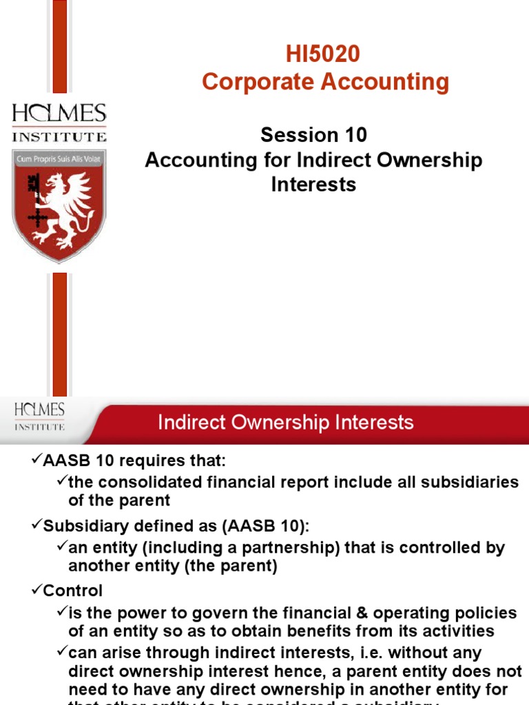 Session 10AB Accounting For Indirect Ownership Interests | PDF ...