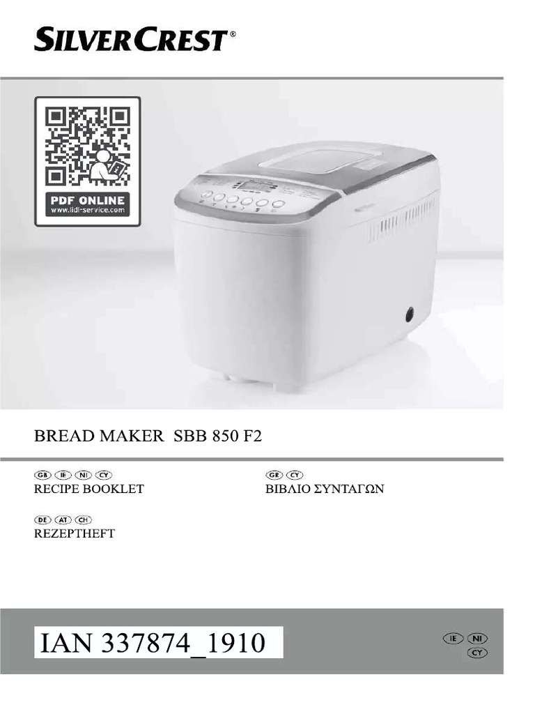 ΕΓΧΕΙΡΙΔΙΟ Silvercrest SBB 850 C1 ΕΓΧΕΙΡΙΔΙΟ & ΒΙΒΛΙΟ ΣΥΝΤΑΓΩΝ | PDF