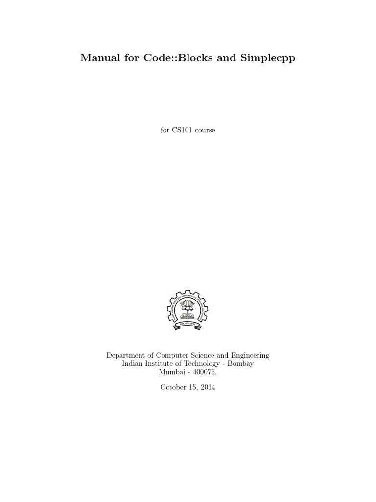 Codeblocks And Simplecpp Manual For Cs101 Pdf Window Computing Computer File 4513