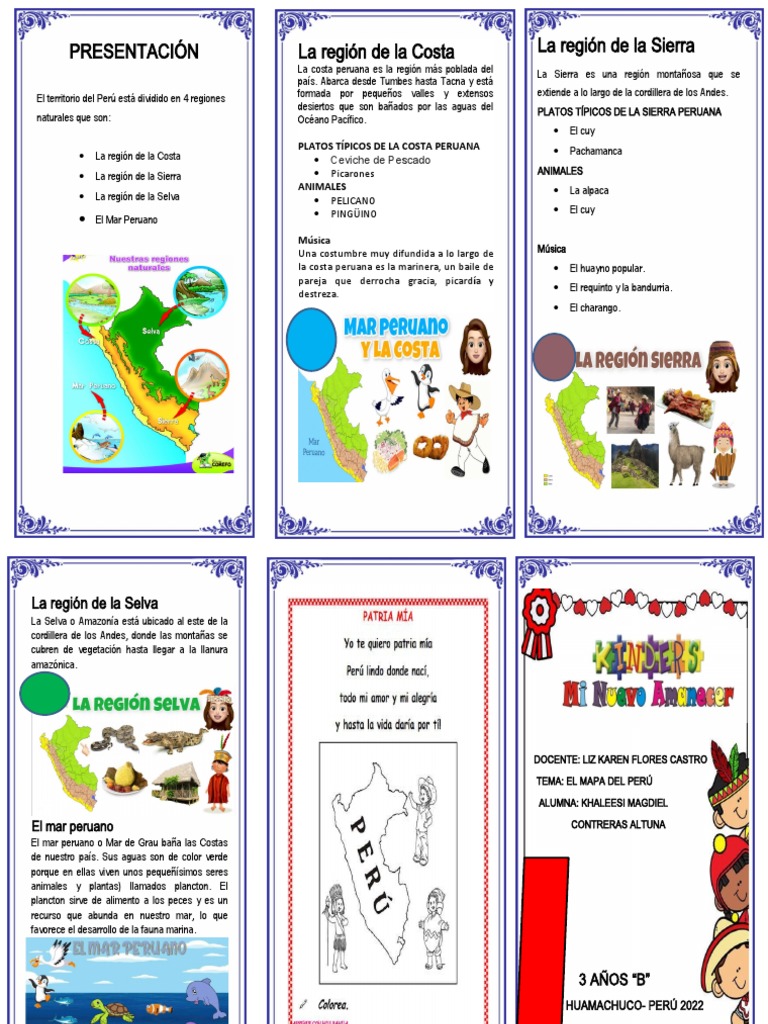 Triptico Mapa Del Perú | PDF