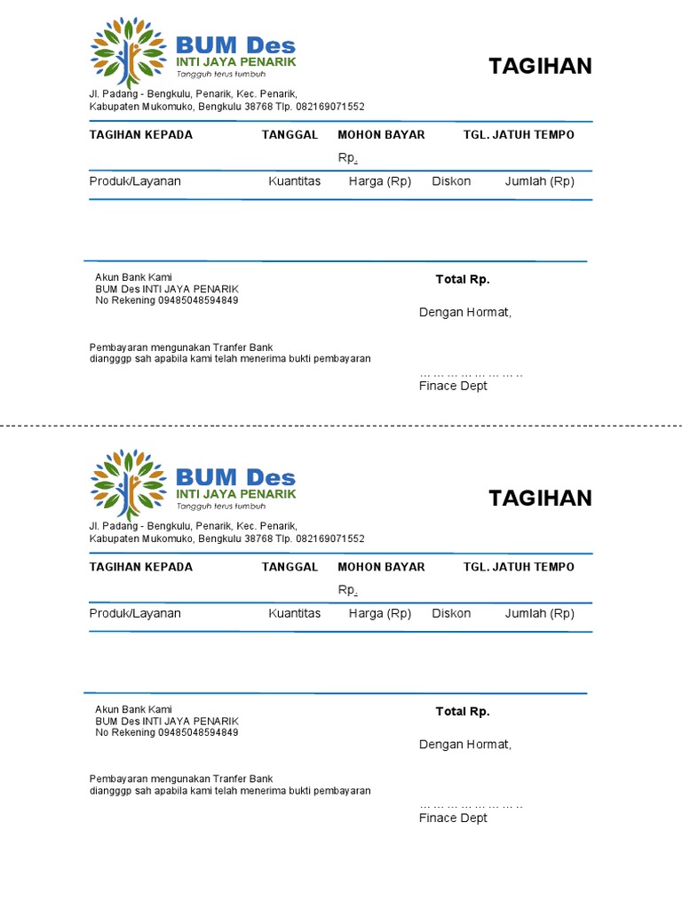 Contoh TAGIHAN | PDF