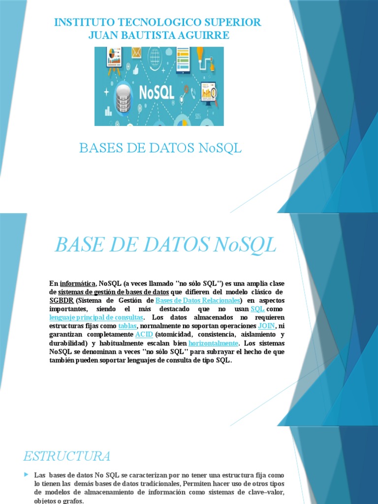 Instituto Tecnologico Superior | PDF | No Sql | Bases de datos