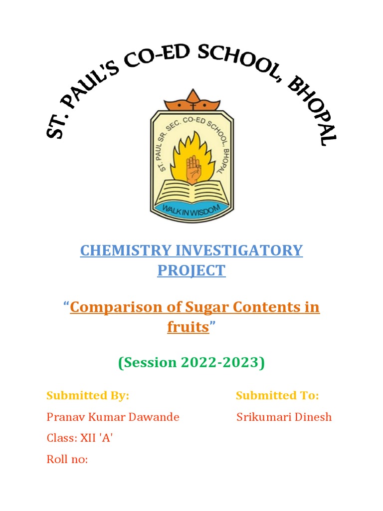 Chemistry Investigatory Project | PDF | Physical Sciences | Chemical ...