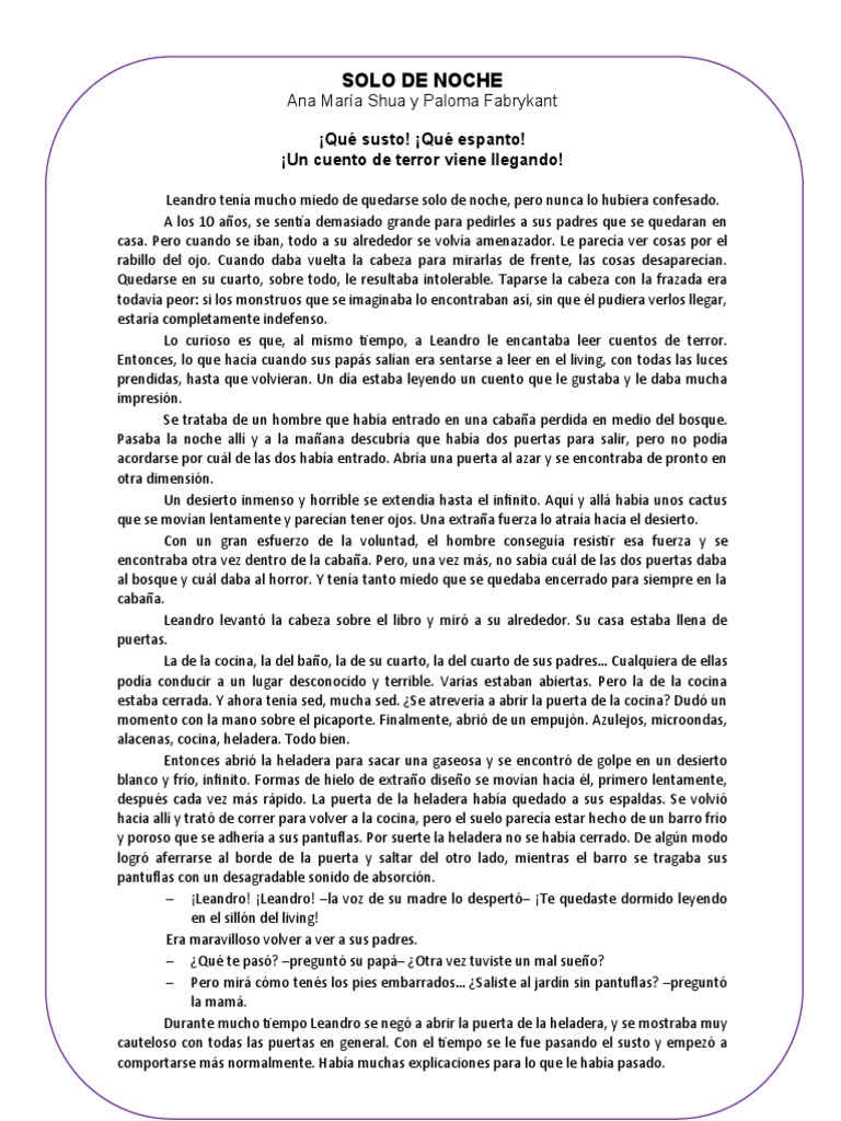 Miedo de noche: Cuento de terror | PDF | Narración