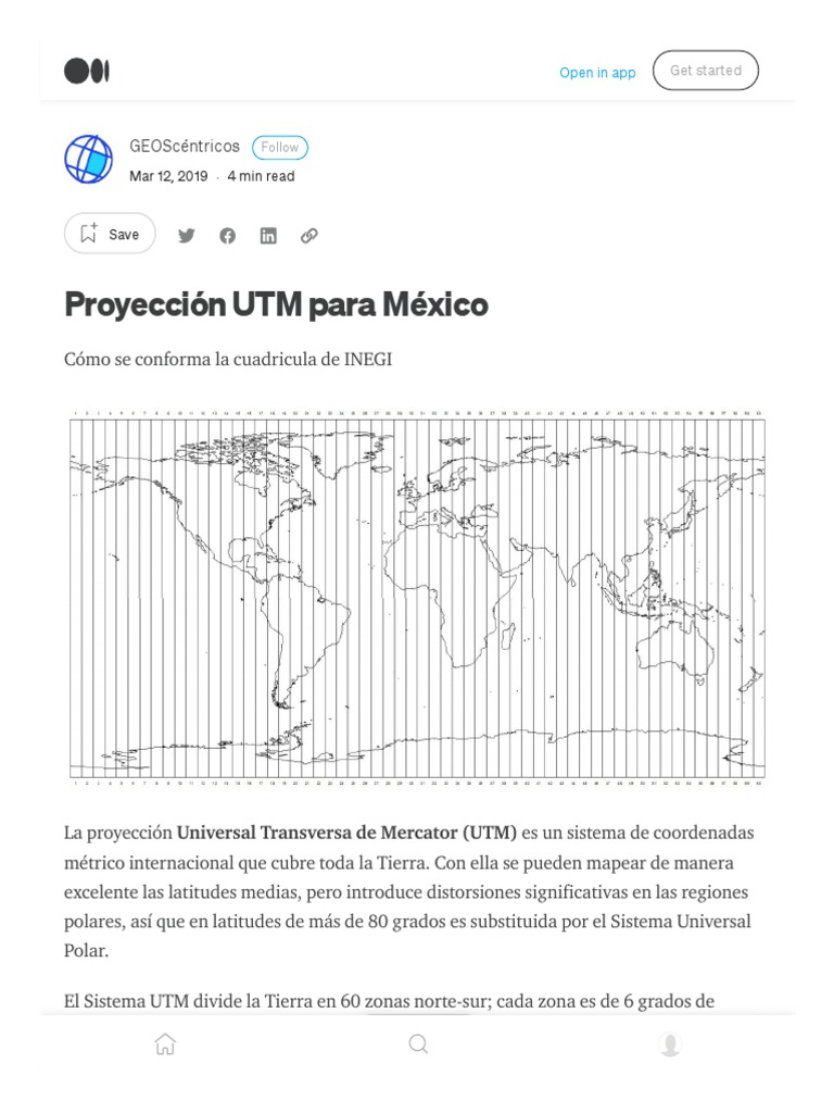 Proyección UTM para México - Cómo Se Conforma La Cuadricula de INEGI | PDF