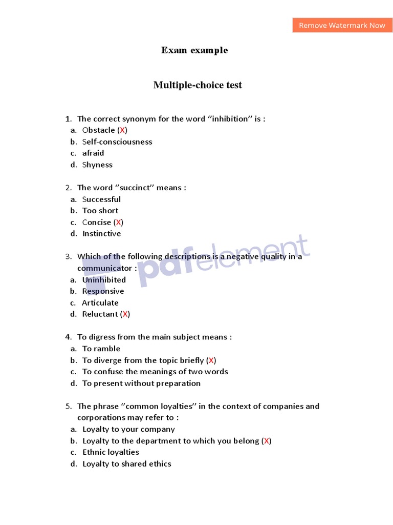 S7 Exam Preps (Example) - Correction 1 | PDF