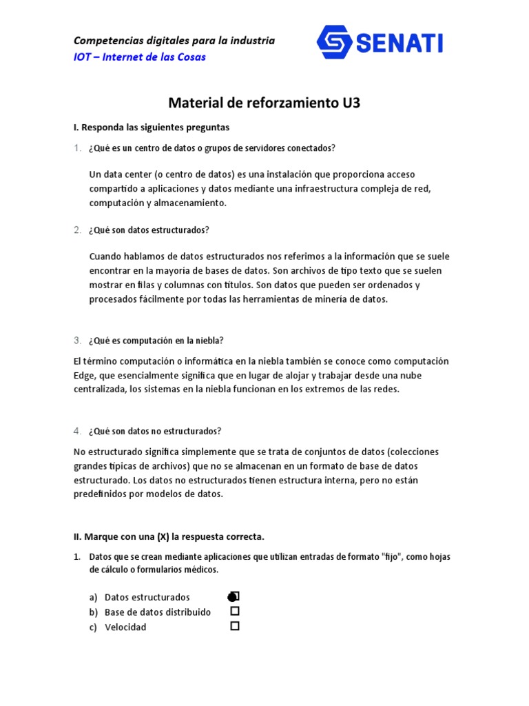 Material de Reforzamiento - U3R | PDF