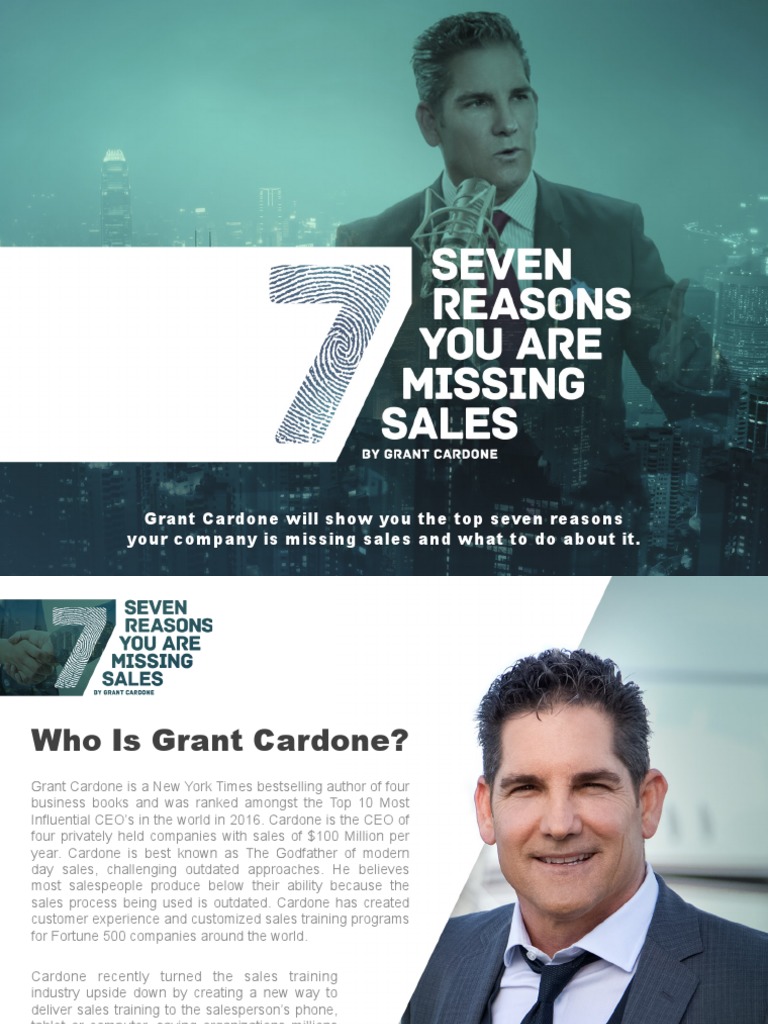 Seven Reasons for Missing Sales | PDF