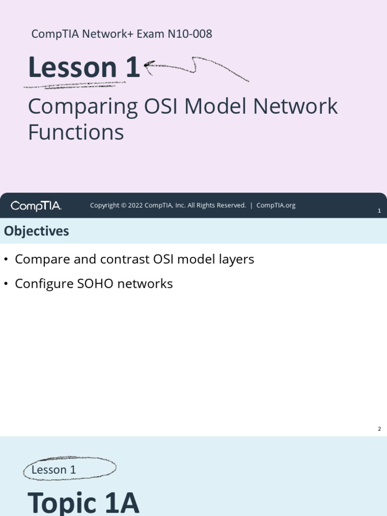 Lesson 1: Comparing OSI Model Network Functions | PDF | Computer Network | Osi Model