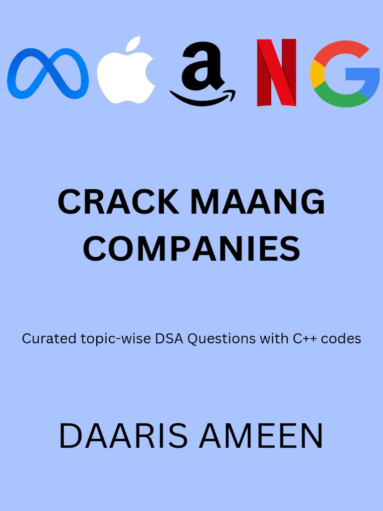 Crack Maang Companies Dsa Questions C 1 Pdf Theoretical Computer Science Software