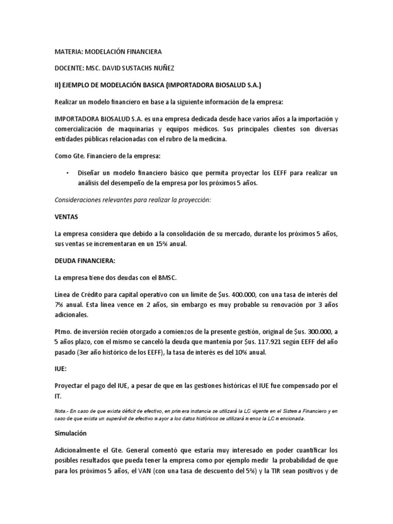 Enunciado Ejemplo Biosalud | PDF | Desviación Estándar | Business