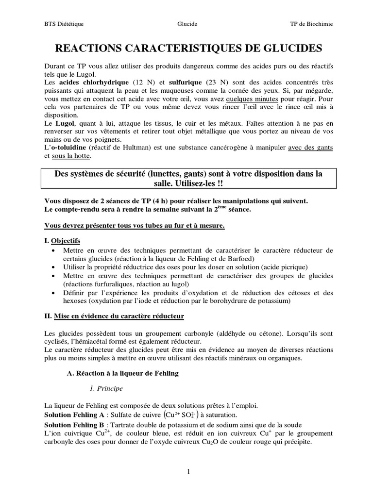 TP Glucides Corrige | PDF