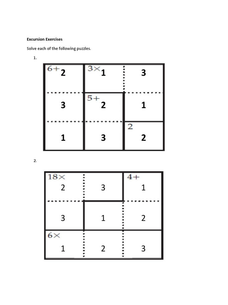 Kenken Puzzle Answer | PDF