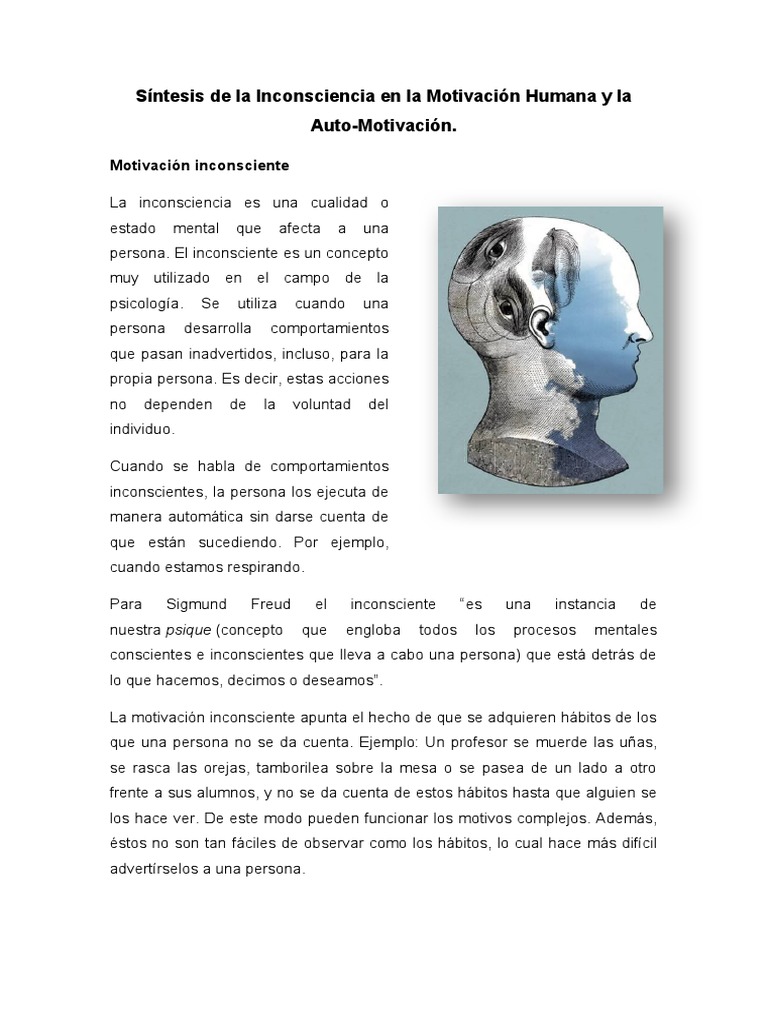 Motivación Inconsciente y Automotivacion | PDF | Mente inconsciente | Mente