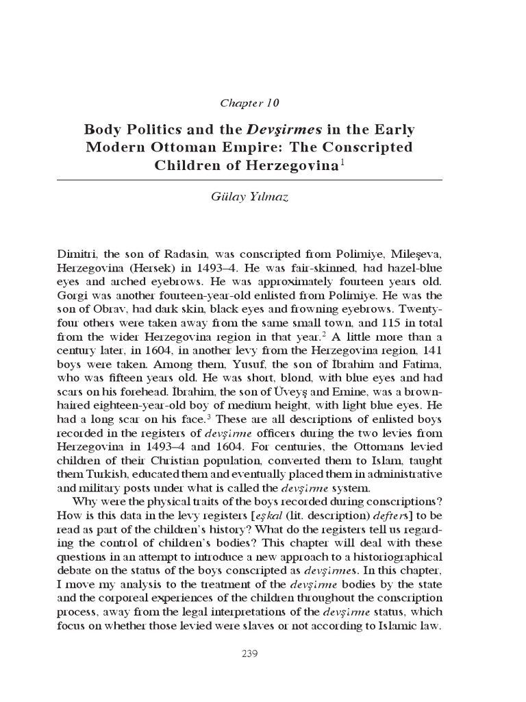 Body Politics and The Devsirmes in The E | PDF