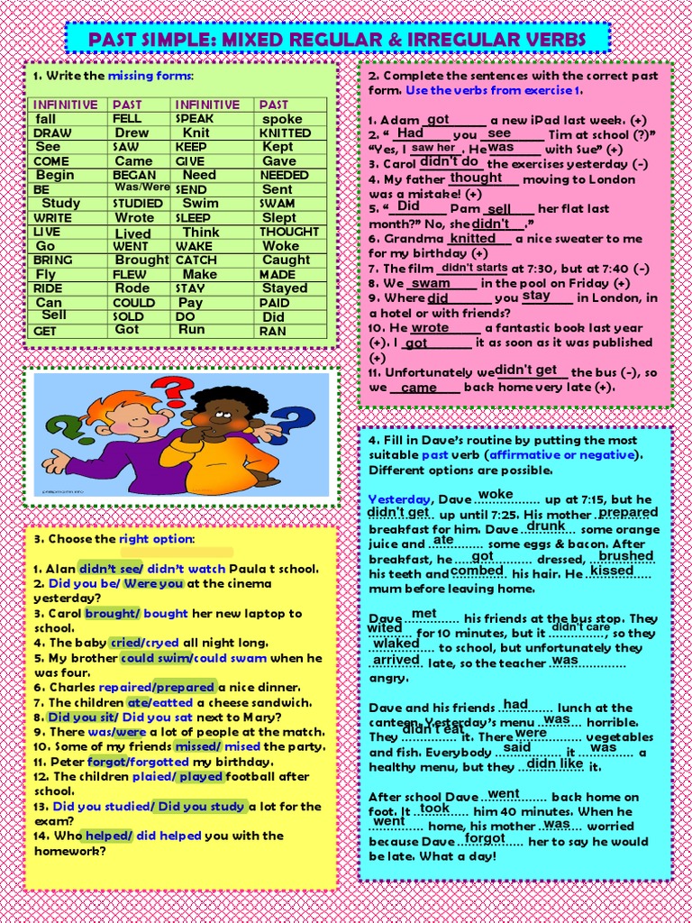 Past Simple Mixed Regular and Irregular Verbs Answers | PDF