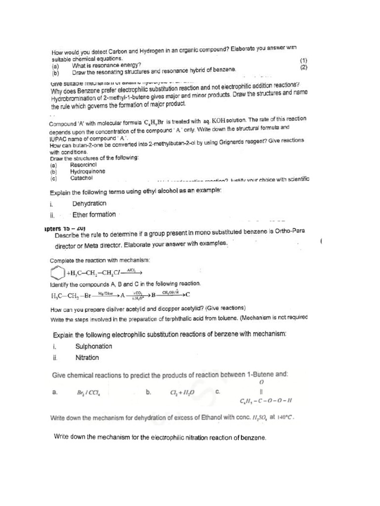 HSSC-2 Chap 16 Past Paper Questions | PDF