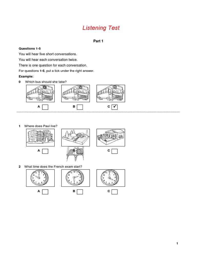 Listening Test | PDF
