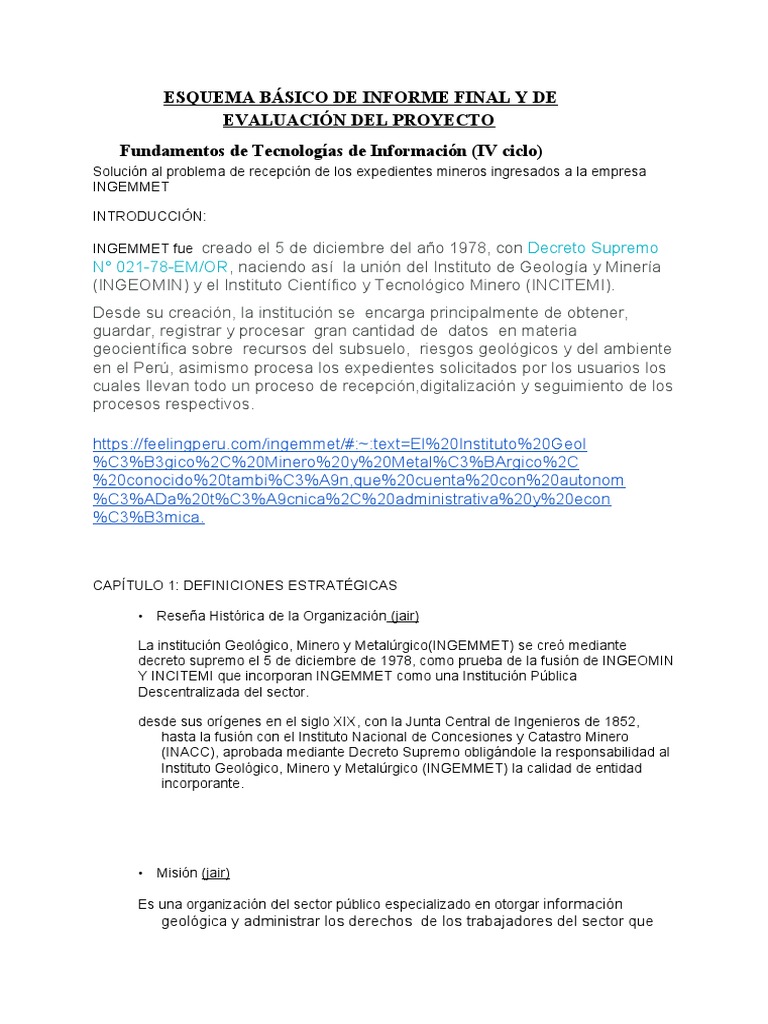 Esquema Básico de Informe Final y de | PDF | Bases de datos | Oracle Corporation