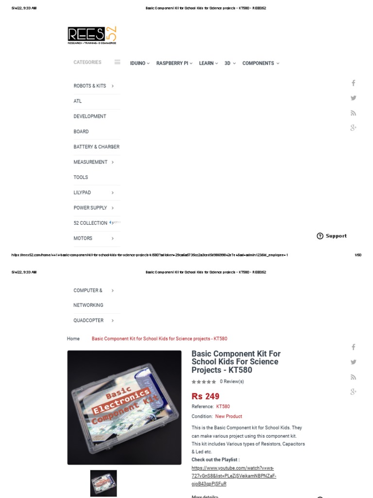 Basic Component Kit For School Kids For Science Projects - KT580 - REES52 | PDF | Electronic ...