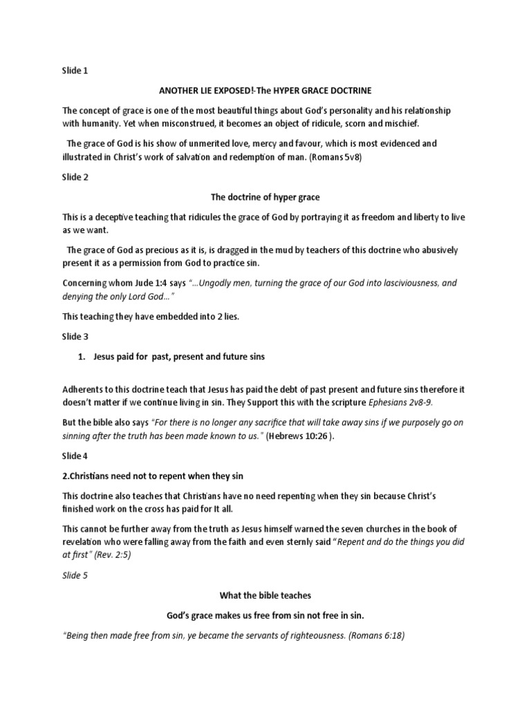 Hyper Grace | PDF | Grace In Christianity | Salvation