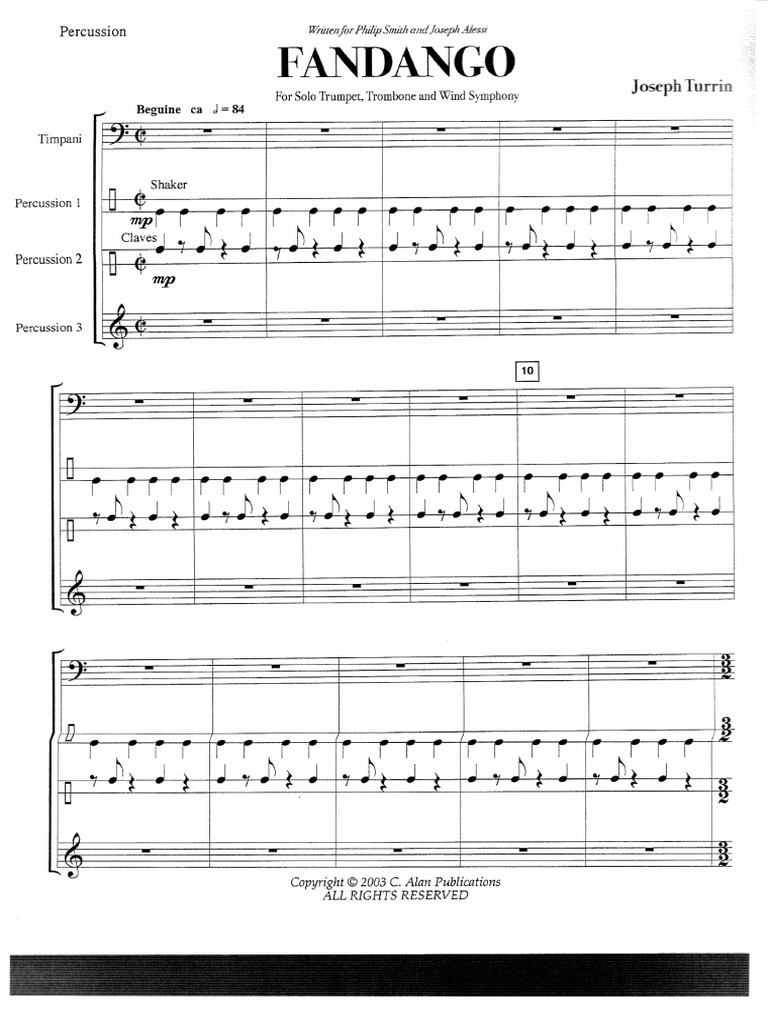 29 Fandango - Timpani & Percussion 1-2-3 | PDF
