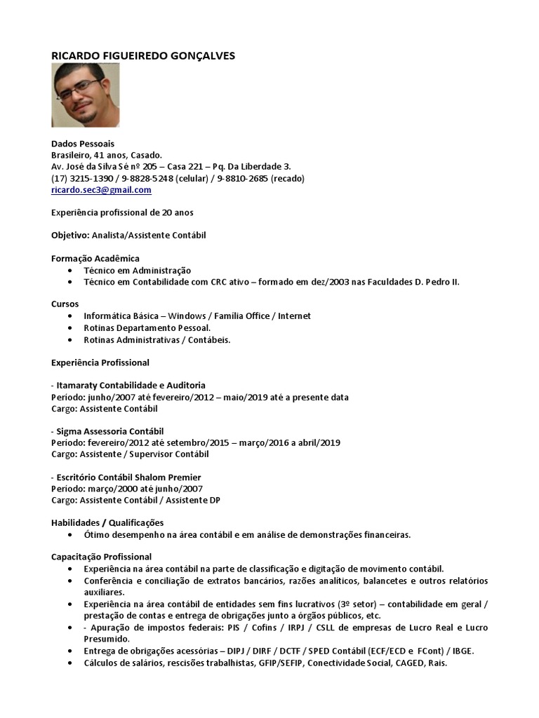 Curriculum Ricardo | PDF