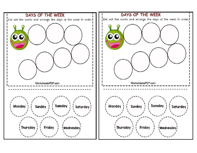 Days of The Week Worksheet Kids | PDF