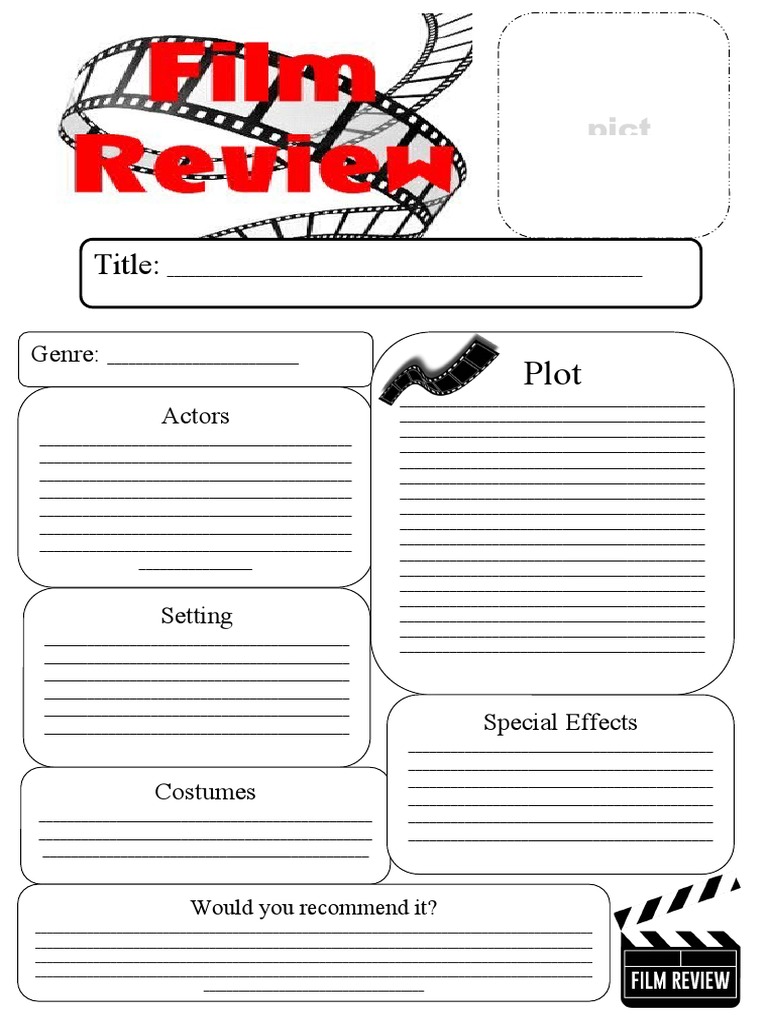Film Review Worksheet Fun Activities Games Worksheet Templates Layouts ...