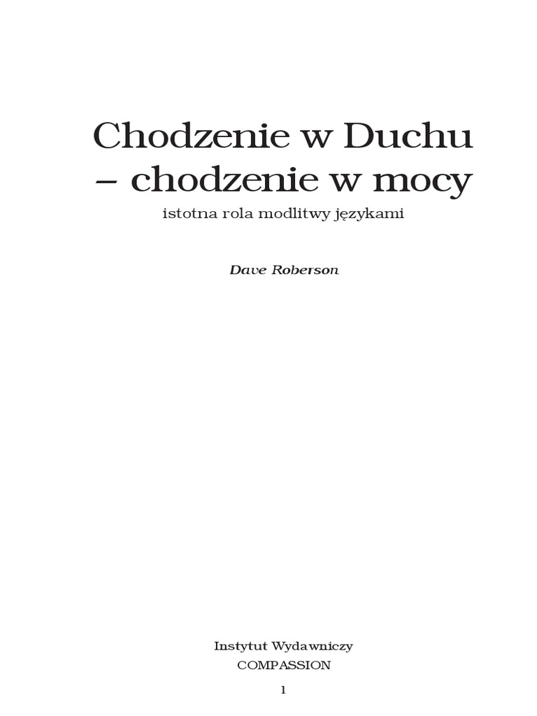 Chodzenie W Duchu - Chodzenie W Mocy | PDF