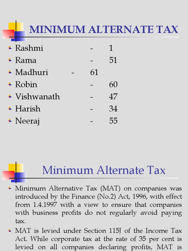 Minimum Alternate Tax | Download Free PDF | Taxes | Tax Deduction