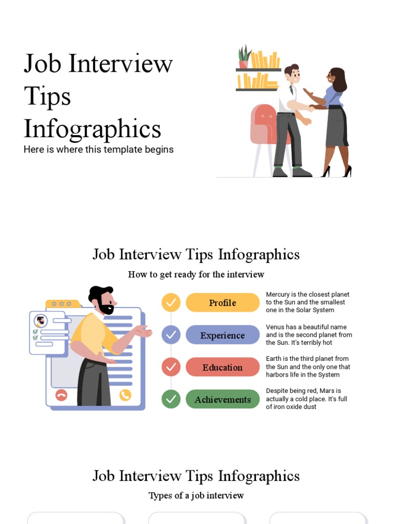 Job Interview Tips Infographics by Slidesgo | PDF | Planets | Solar System