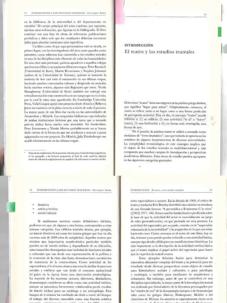 Christopher Balme - Introducción A Los Estudios Teatrales | PDF