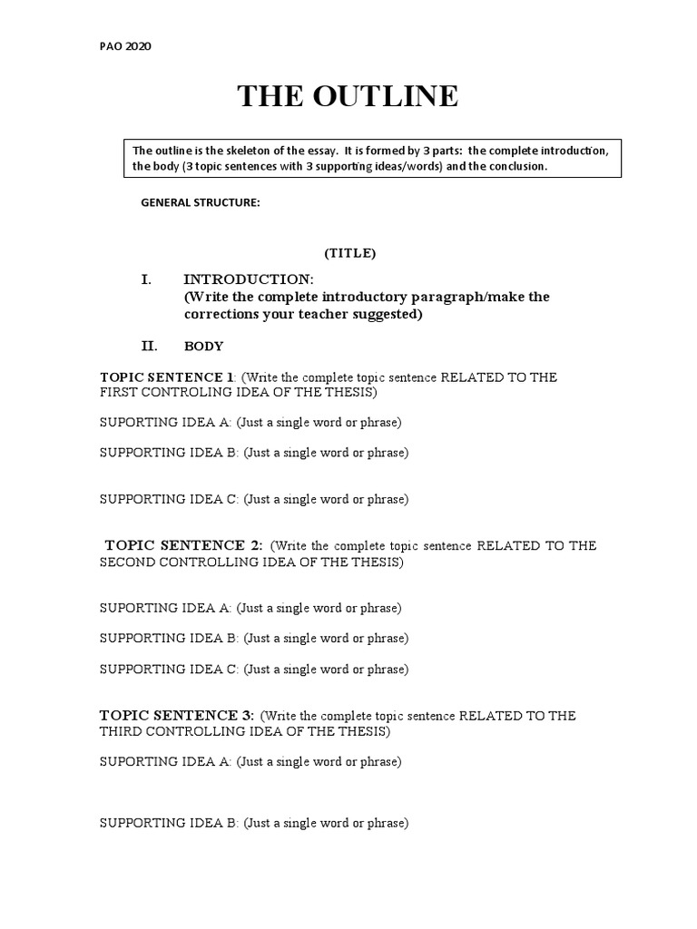 The Outline Structure and Example | PDF | Cats | Video Games