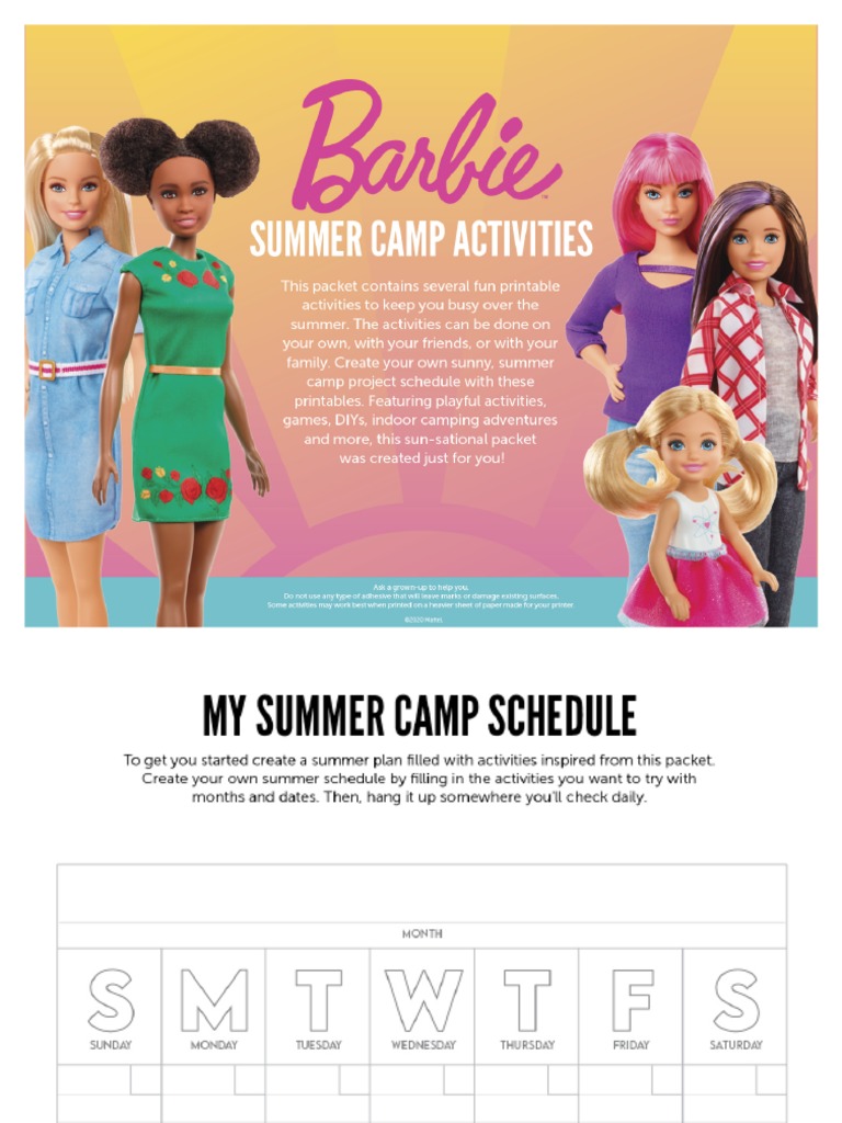 BB SummerCamp Printable Activity Sheets | PDF