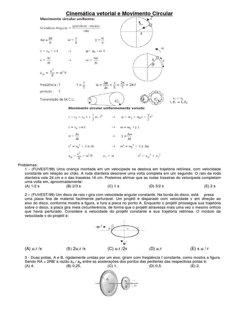 Movimento Circular 1 | PDF | Velocidade | Trajetória