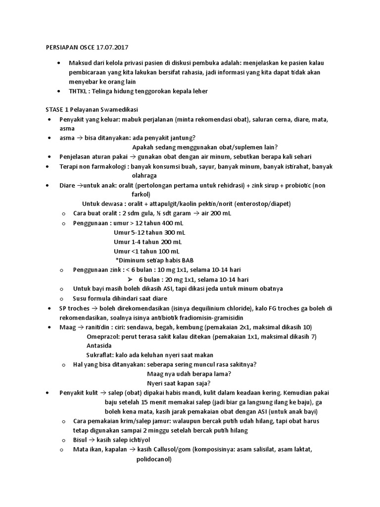 Persiapan Osce | PDF