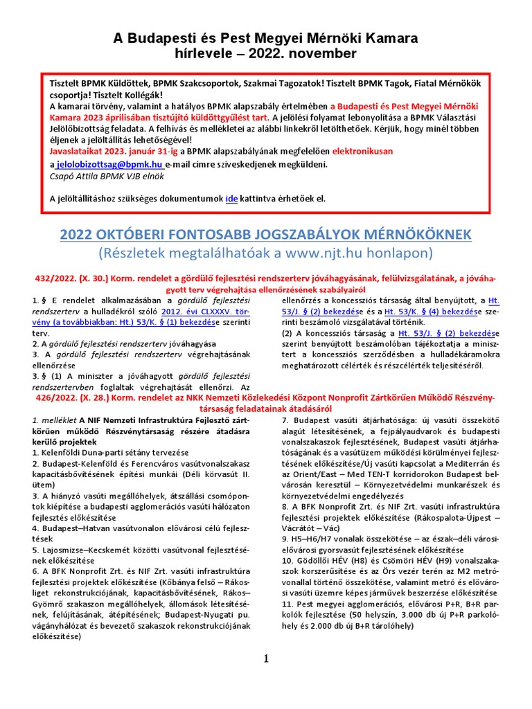 BPMK Hírlevél November | PDF