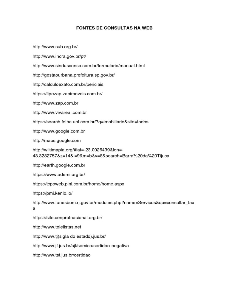 Fontes de Consultas Na Web | PDF