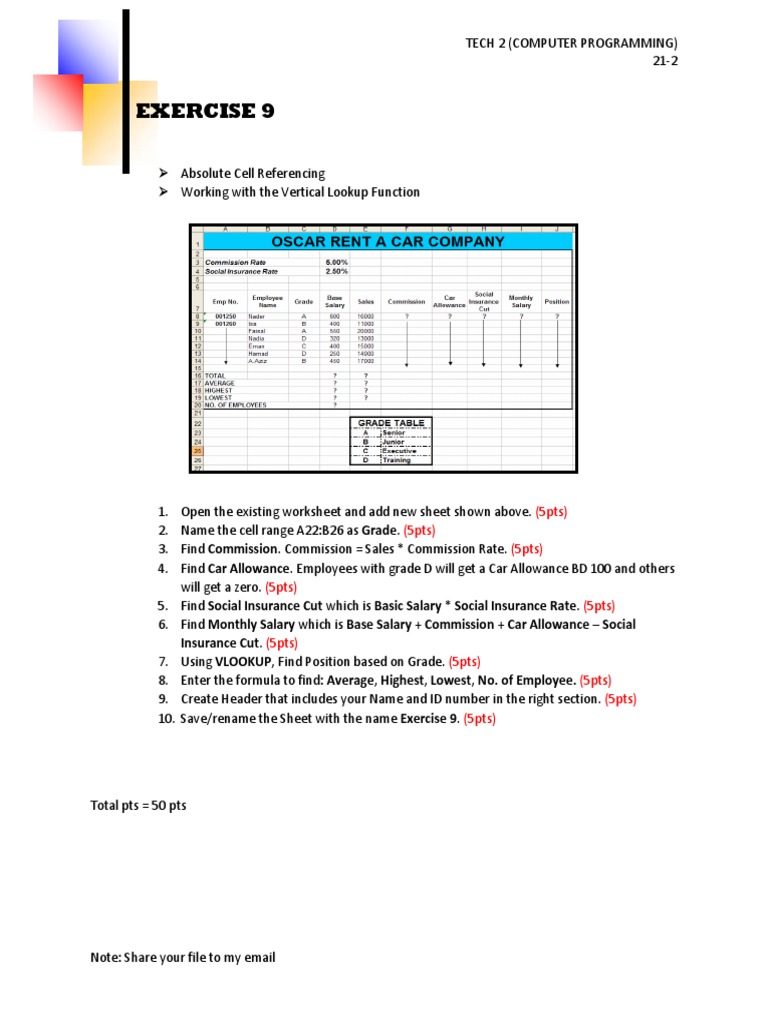 Exercise 9 | PDF | Teaching Methods & Materials | Computers